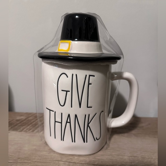 Rae Dunn | Dining | Rae Dunn Collectors Give Thanks Mug With Black Hat ...